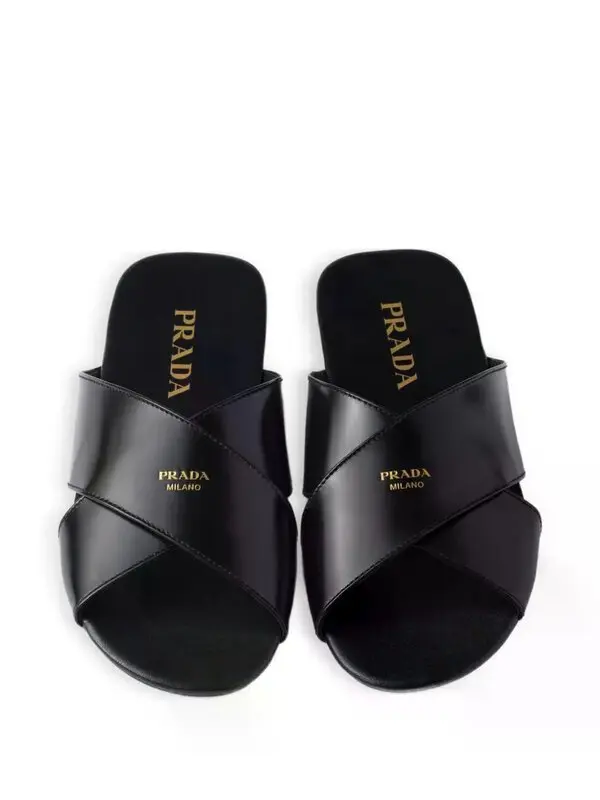 Prada Cross-strap Sandals - Black