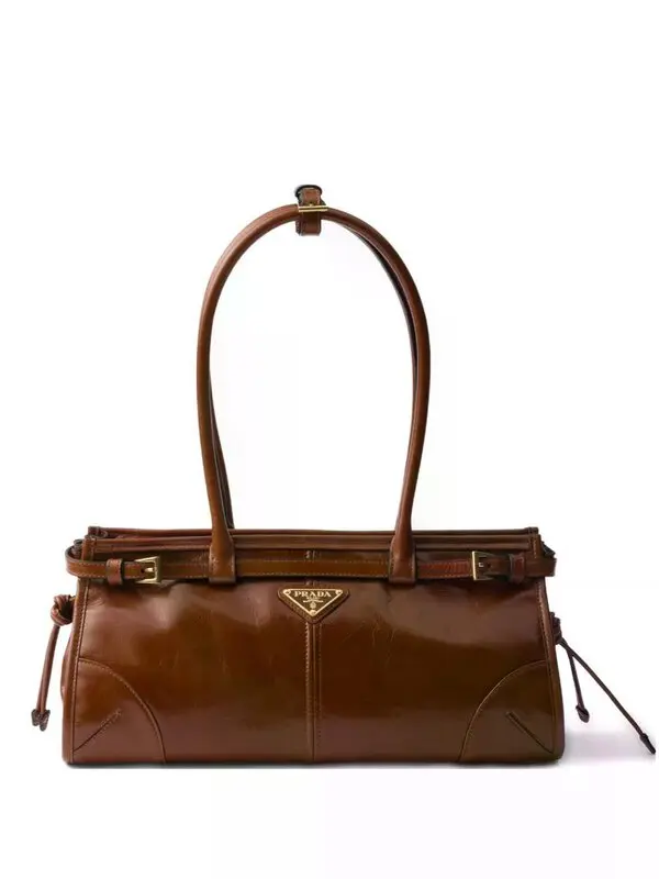 Prada Medium Bonnie Leather Shoulder Bag - Brown