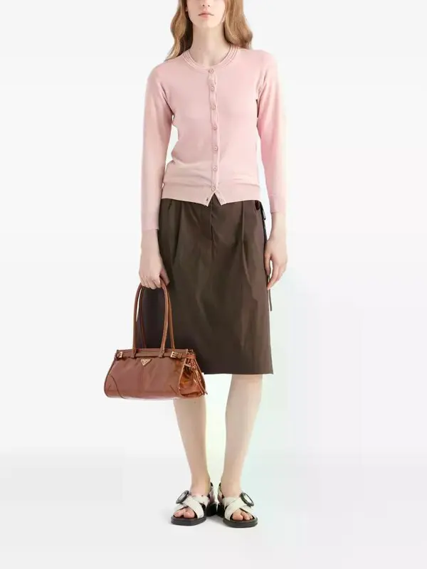 Prada Medium Bonnie Leather Shoulder Bag - Brown