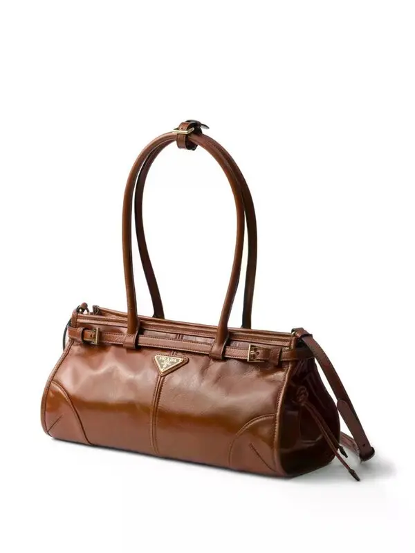Prada Medium Bonnie Leather Shoulder Bag - Brown