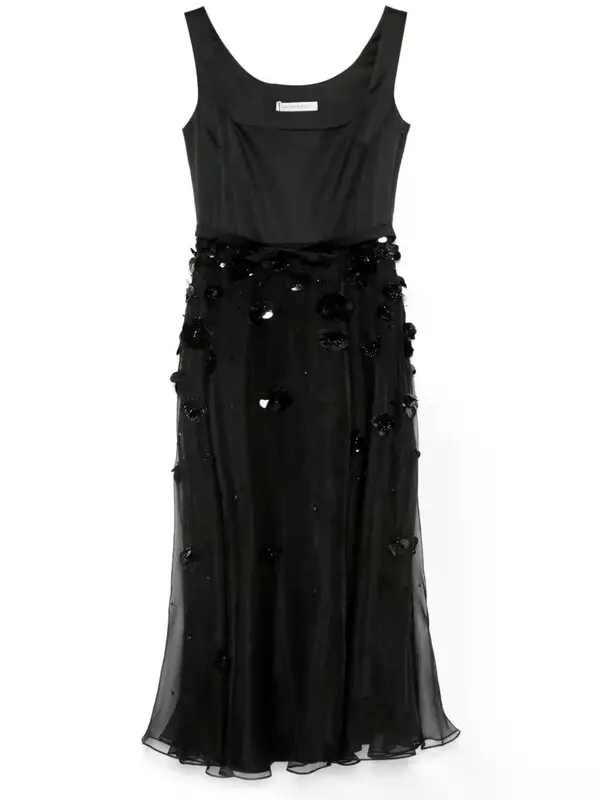 Viktor & Rolf Embroidered A-line Maxi Dress - Black
