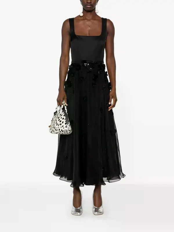 Viktor & Rolf Embroidered A-line Maxi Dress - Black