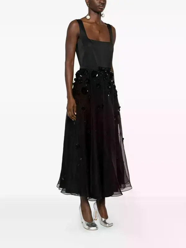 Viktor & Rolf Embroidered A-line Maxi Dress - Black