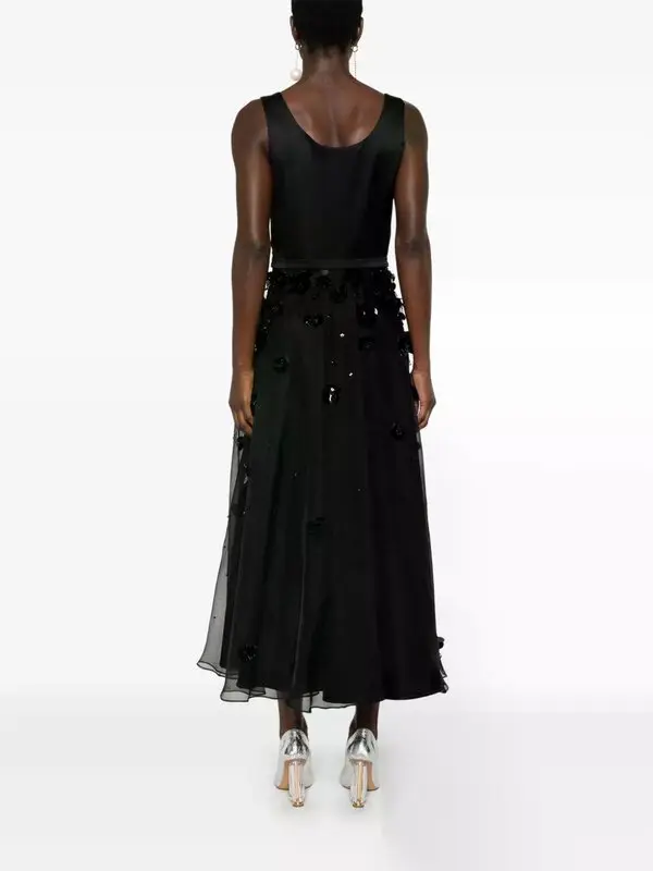 Viktor & Rolf Embroidered A-line Maxi Dress - Black