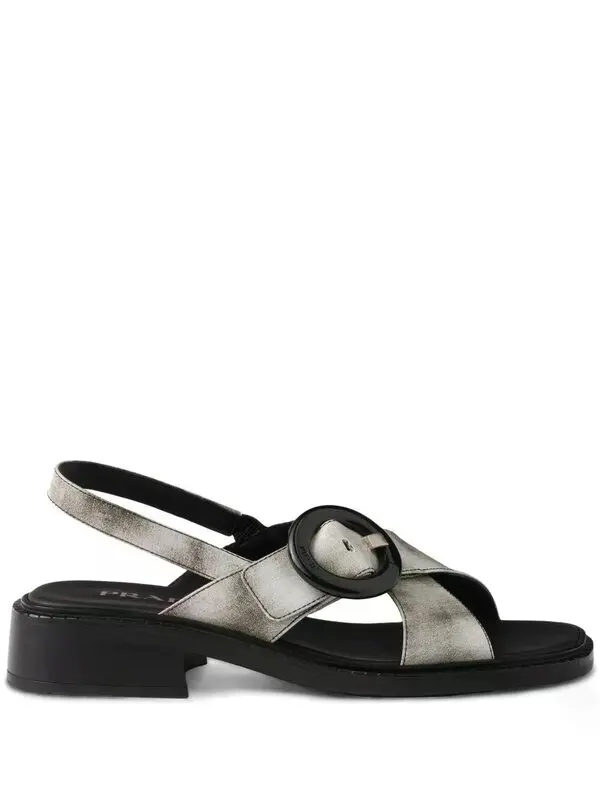 Prada Brushed-finish Leather Sandals