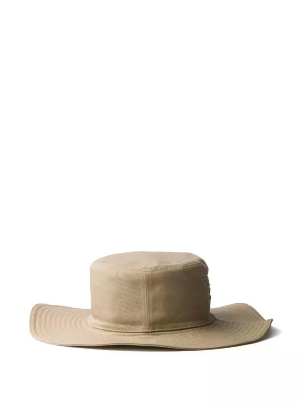 Prada Wide-brimmed Drill Hat - Neutrals