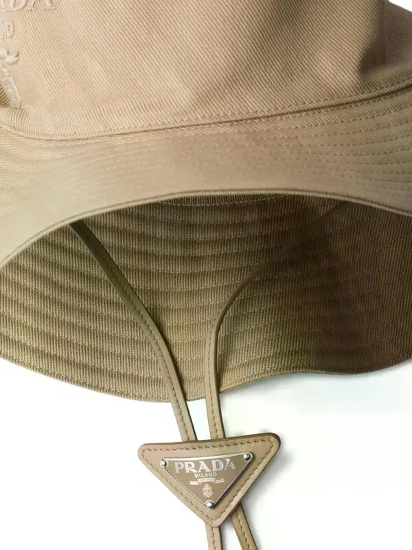 Prada Wide-brimmed Drill Hat - Neutrals