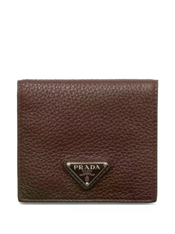 Prada Logo-plaque Leather Cardholder - Brown