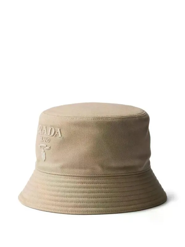 Prada Drill Bucket Hat - Neutrals