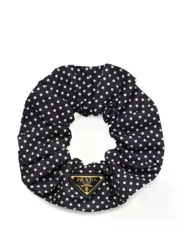Prada Polka Dot Hair Scrunchie - Blue | Editorialist display picture 2