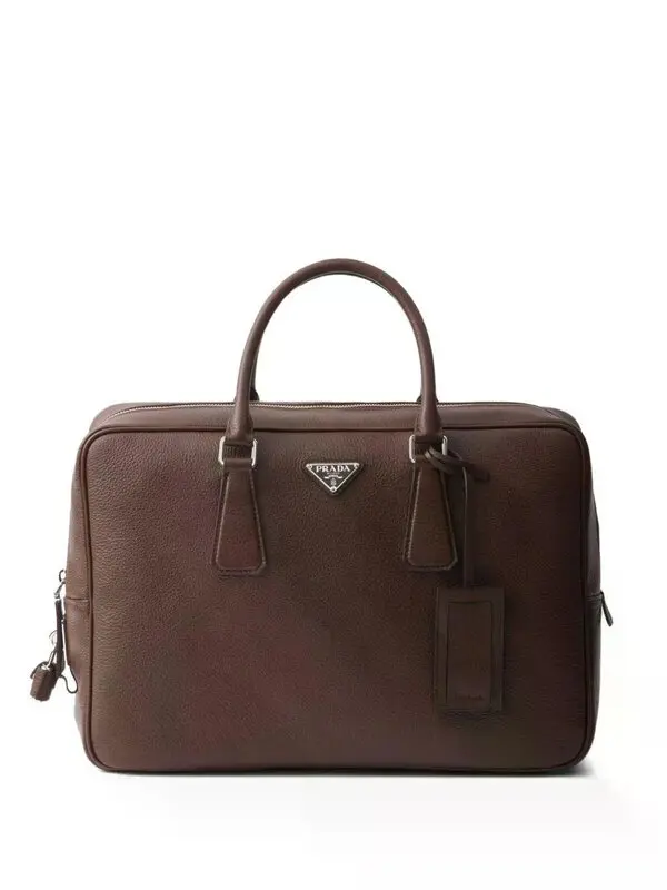 Prada Structured Briefcase - Brown