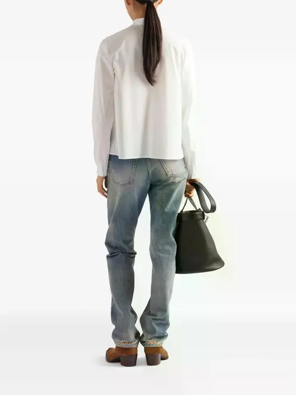 Prada Band-collar Batiste Shirt