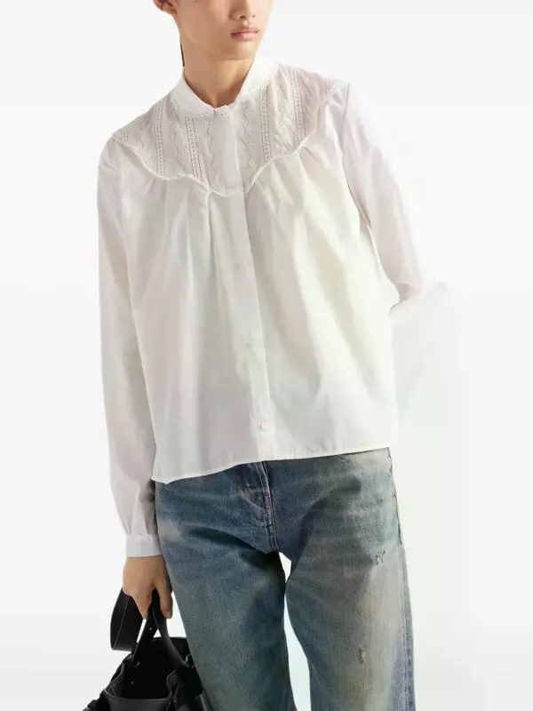 Prada Band-collar Batiste Shirt