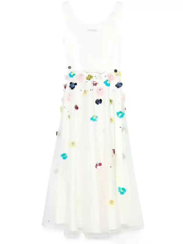 Viktor & Rolf Embroidered A-line Maxi Dress - White