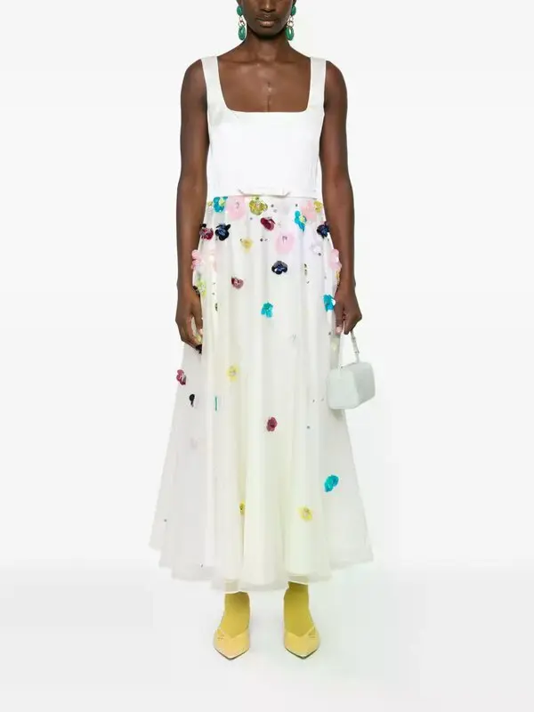 Viktor & Rolf Embroidered A-line Maxi Dress - White