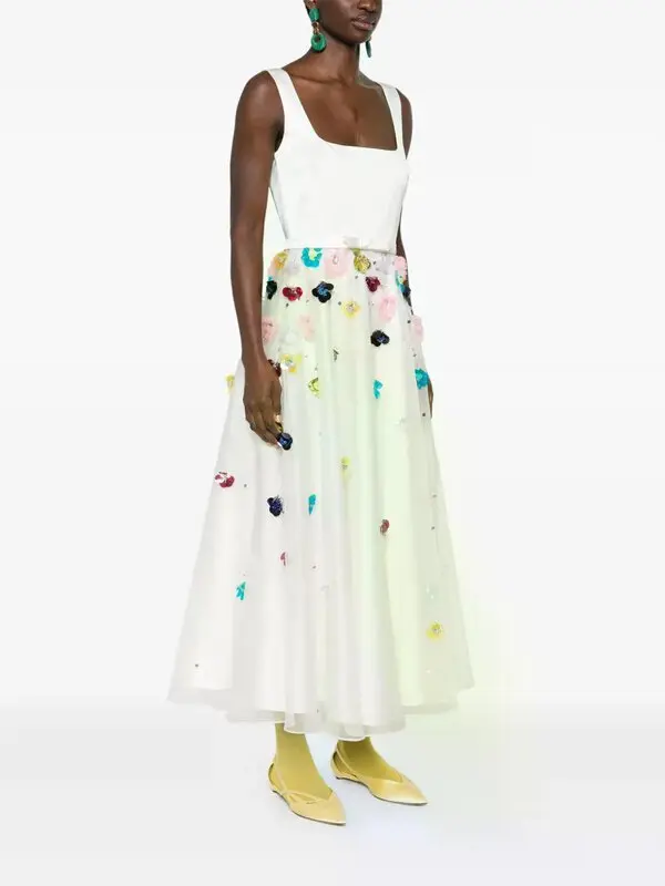 Viktor & Rolf Embroidered A-line Maxi Dress - White
