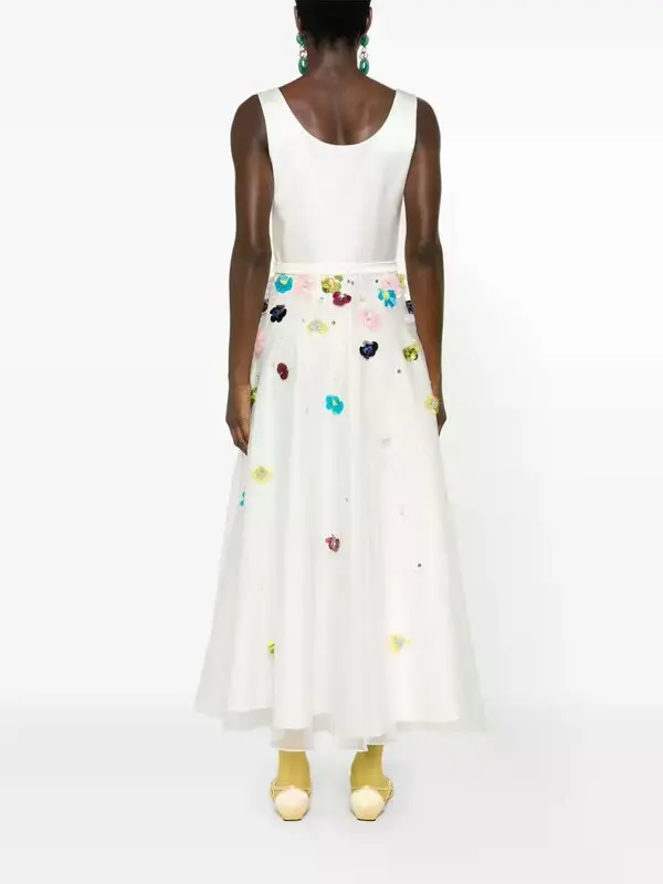 Viktor & Rolf Embroidered A-line Maxi Dress - White