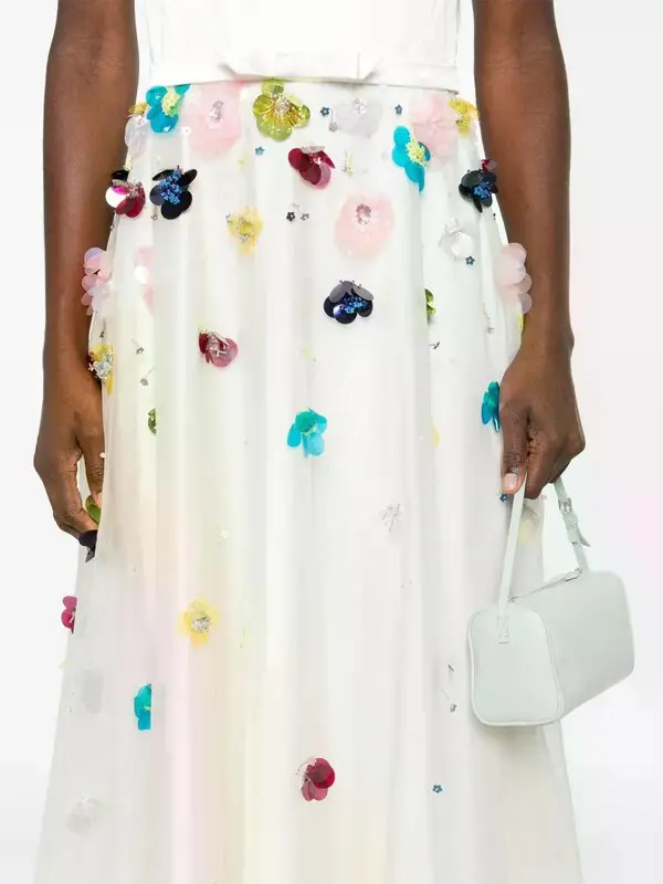 Viktor & Rolf Embroidered A-line Maxi Dress - White