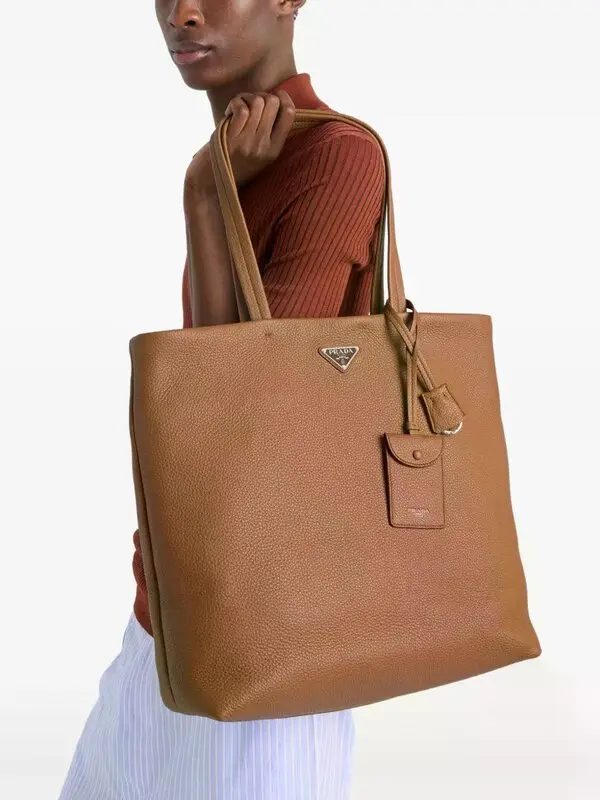 Prada Logo-plaque Tote Bag - Brown