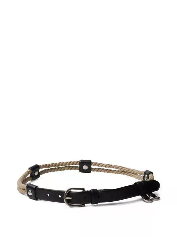 Prada Rope-detail Leather Belt - Black