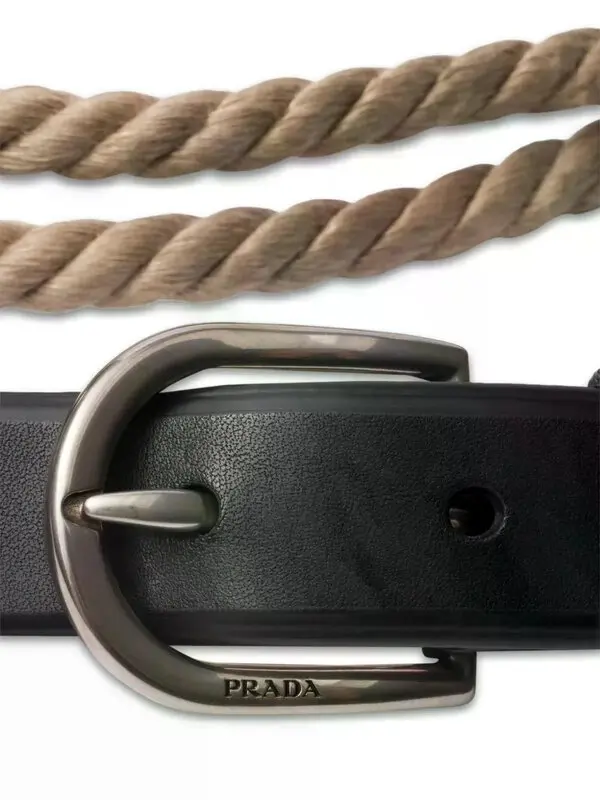 Prada Rope-detail Leather Belt