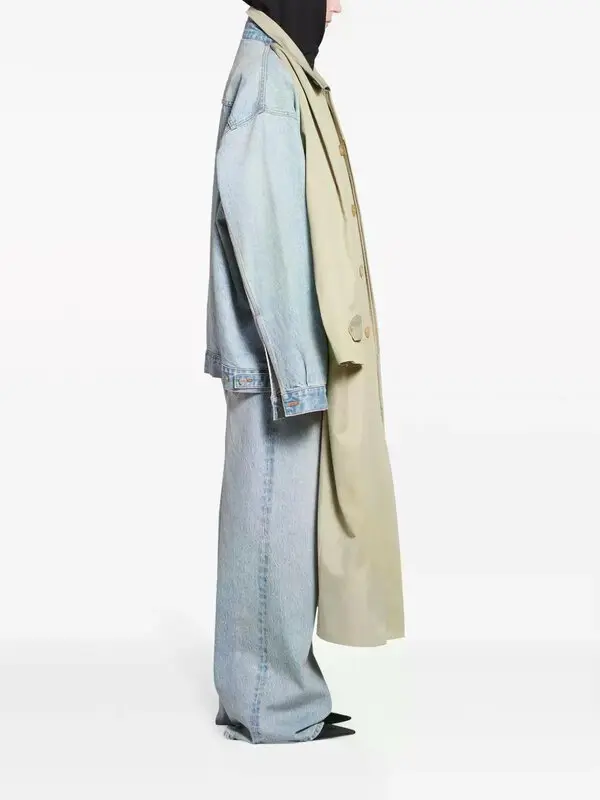 Balenciaga Asymmetric Layered Jeans Coat