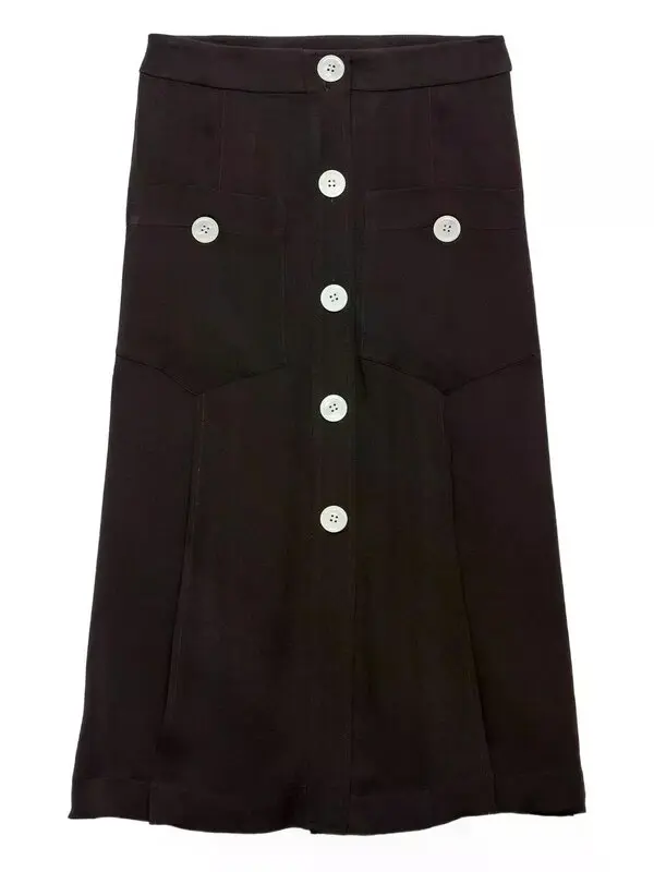 Prada Sablé Satin Midi Skirt