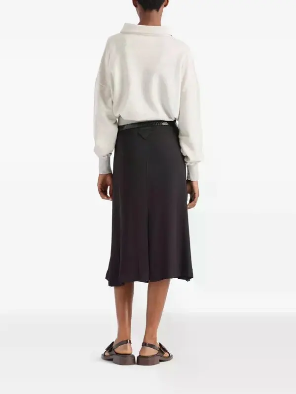 Prada Sablé Satin Midi Skirt
