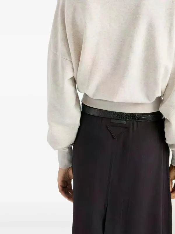 Prada Sablé Satin Midi Skirt