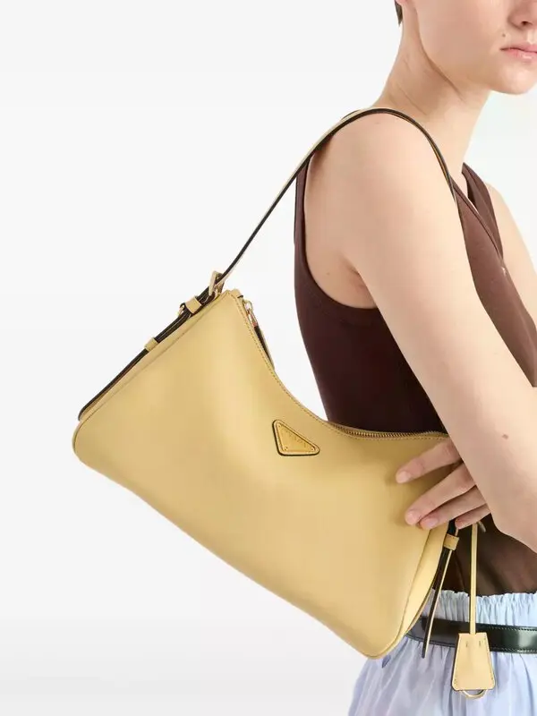 Prada Aimée Leather Shoulder Bag - Yellow
