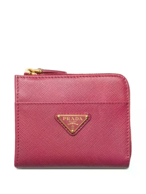 Prada Small Logo-triangle Wallet - Pink