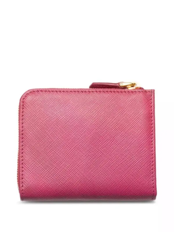 Prada Small Logo-triangle Wallet - Pink