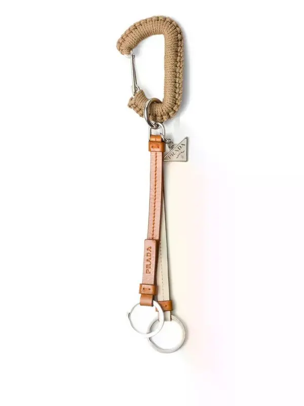 Prada Braided Keychain - Brown