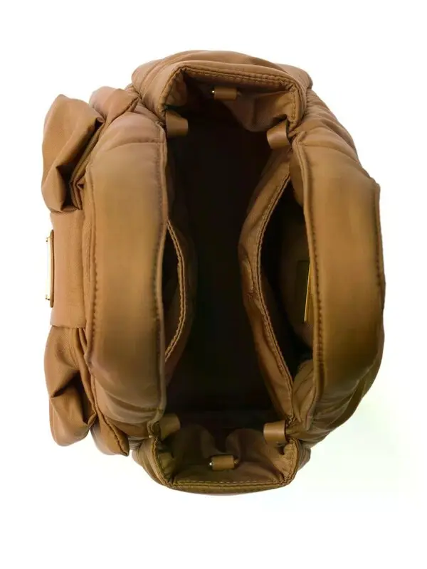 Prada Re-nylon Mini Bag With Bow Detail - Brown