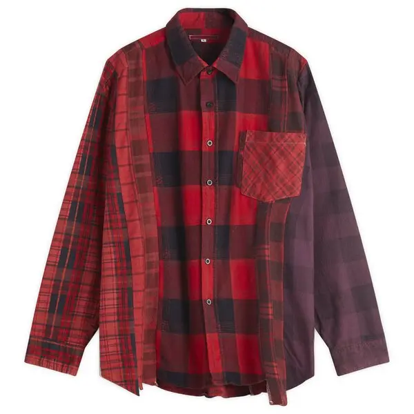 Needles 7 Cuts Wide Over Dyed Flannel Shirt - Red