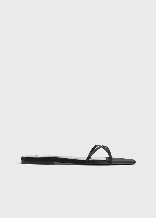 TOTEME Satin Crossover Slides - Black