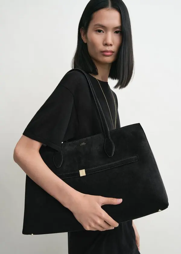 TOTEME Suede Lounge Tote - Black