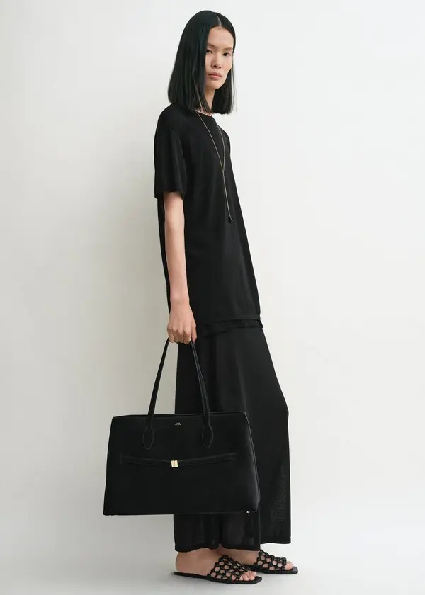 TOTEME Suede Lounge Tote - Black