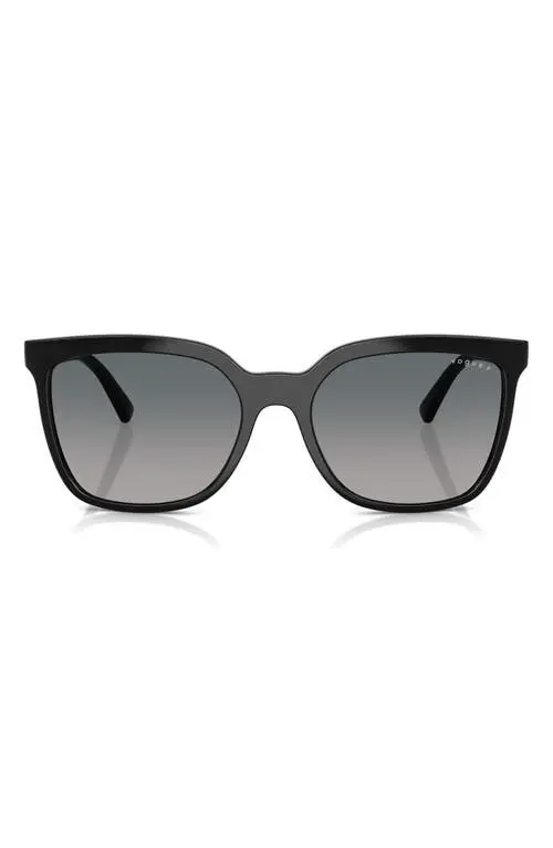 VOGUE 56mm Polarized Gradient Square Sunglasses - Black
