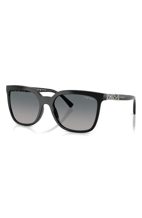 VOGUE 56mm Polarized Gradient Square Sunglasses - Black
