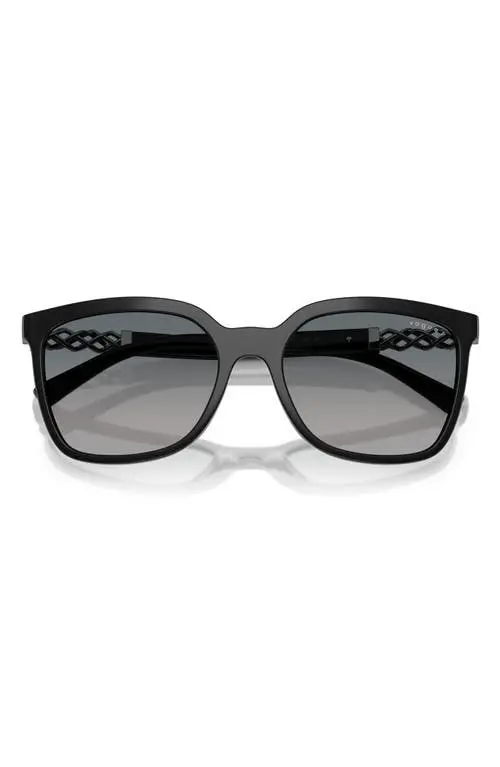 VOGUE 56mm Polarized Gradient Square Sunglasses - Black