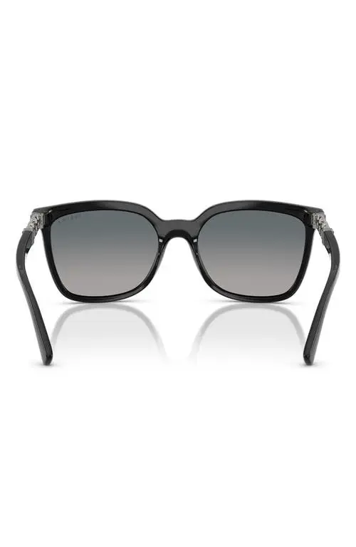 VOGUE 56mm Polarized Gradient Square Sunglasses - Black