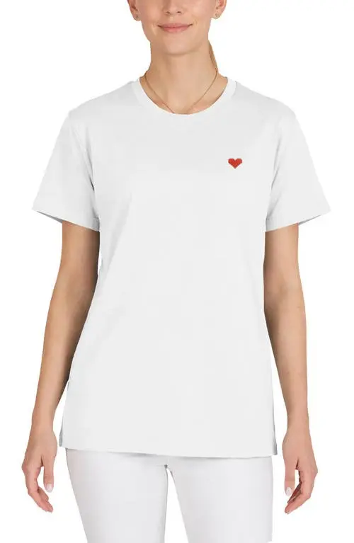 DALIX Pixel Heart Jersey Relaxed Tee - White