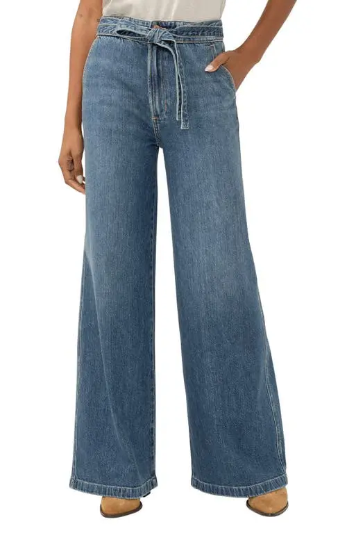 SILVER JEANS CO. Belted High-rise Wide Leg Jeans