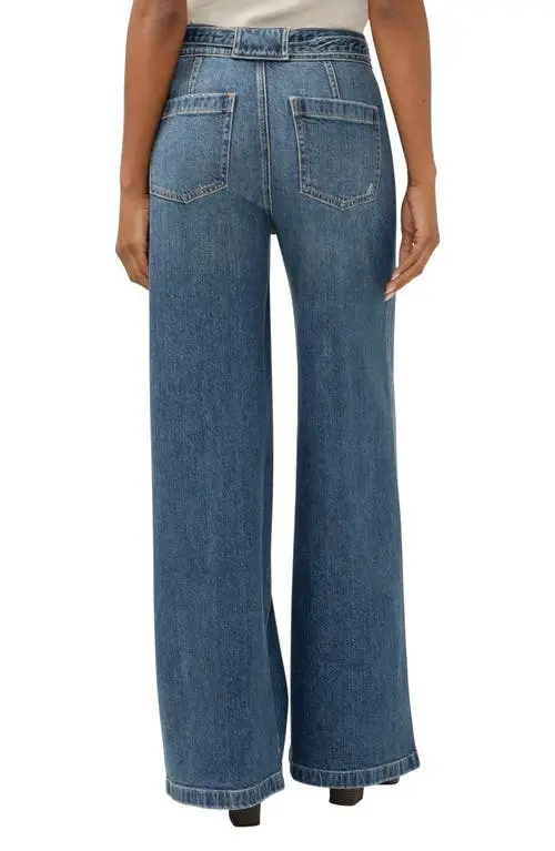 SILVER JEANS CO. Belted High-rise Wide Leg Jeans