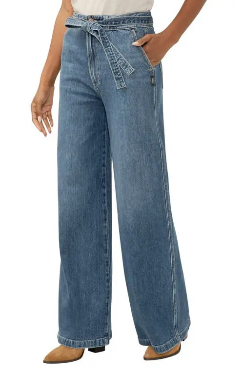 SILVER JEANS CO. Belted High-rise Wide Leg Jeans