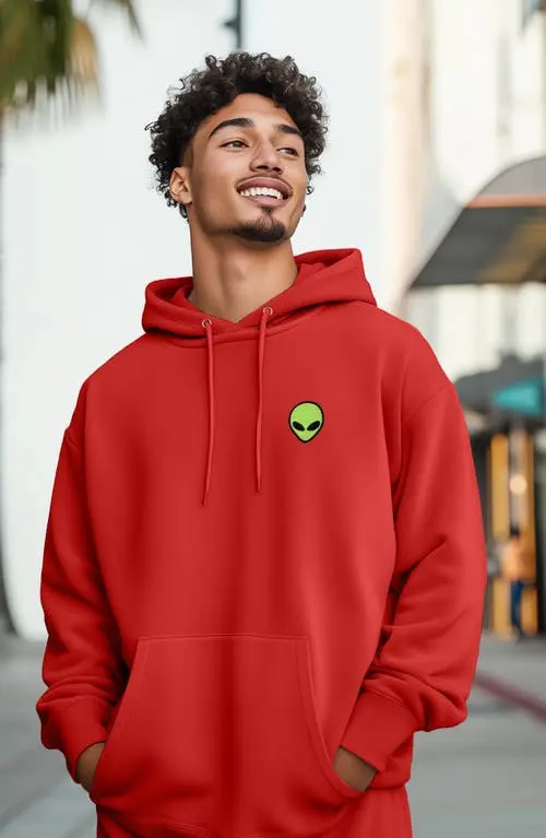 DALIX Alien Design Sweatsuit Set - Red