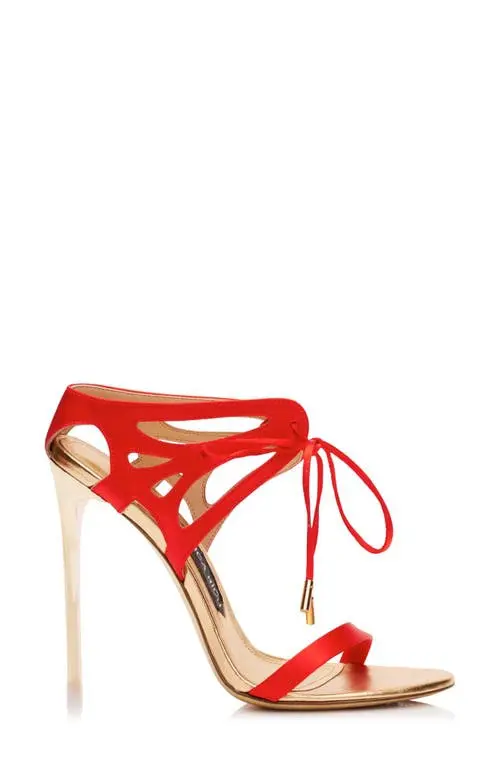 JESSICA RICH Laser Cut Tie Up Sandals
