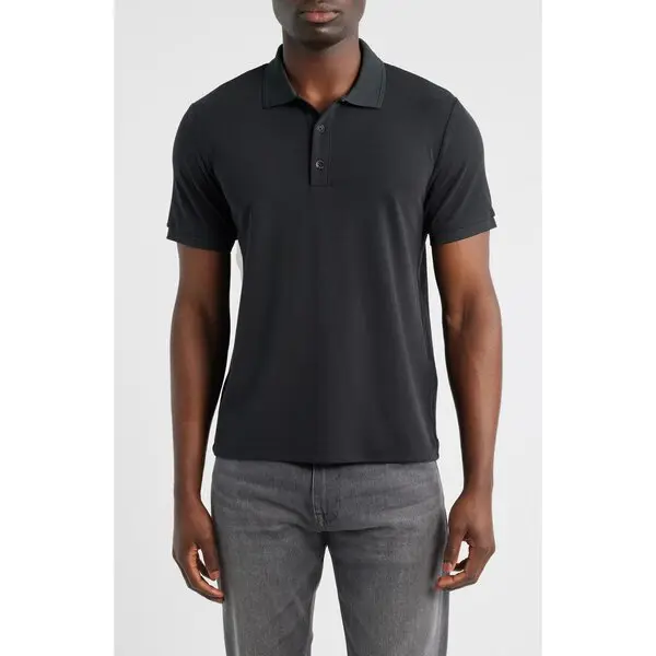 Rag & Bone Slim Fit Tech Piqué Polo - Black