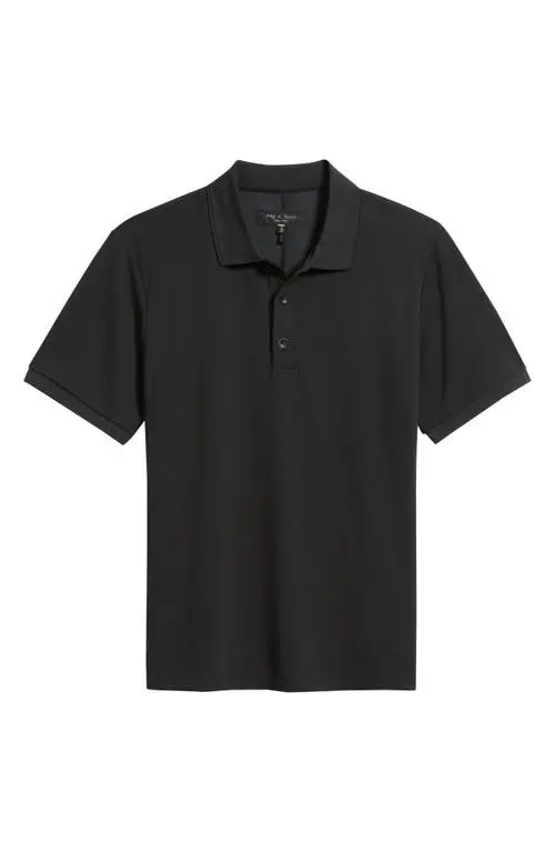 Rag & Bone Slim Fit Tech Piqué Polo - Black